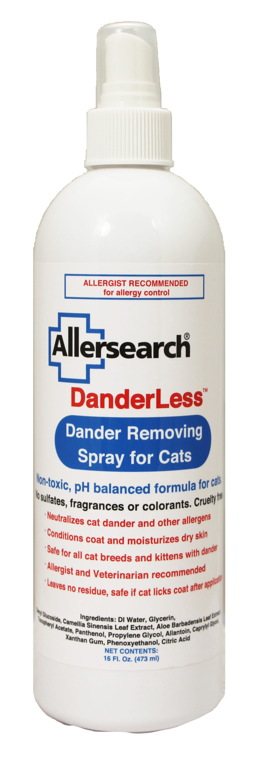 DanderLess Dander Removing Spray for Cats | Allersearch Laboratories